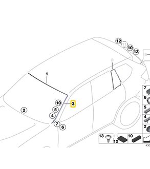 زه آبگیر شیشه جلو بی ام و X4 سمت چپ سال های 2014 تا 2017 - 51317338615 ...